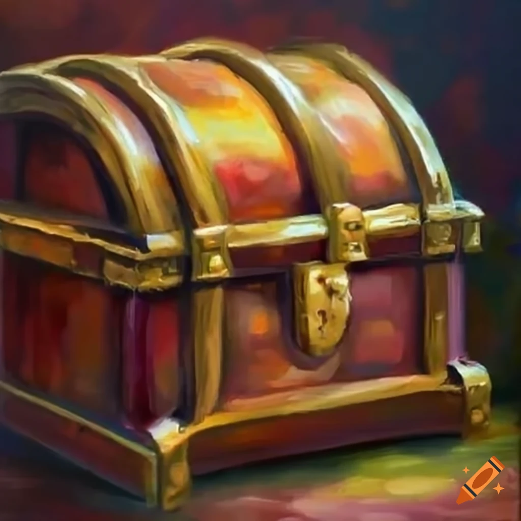 Comical treasure chest on Craiyon