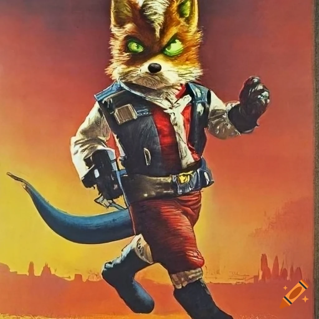 Vintage poster of Star Fox by Norman Rockwell and James Gurney on Craiyon