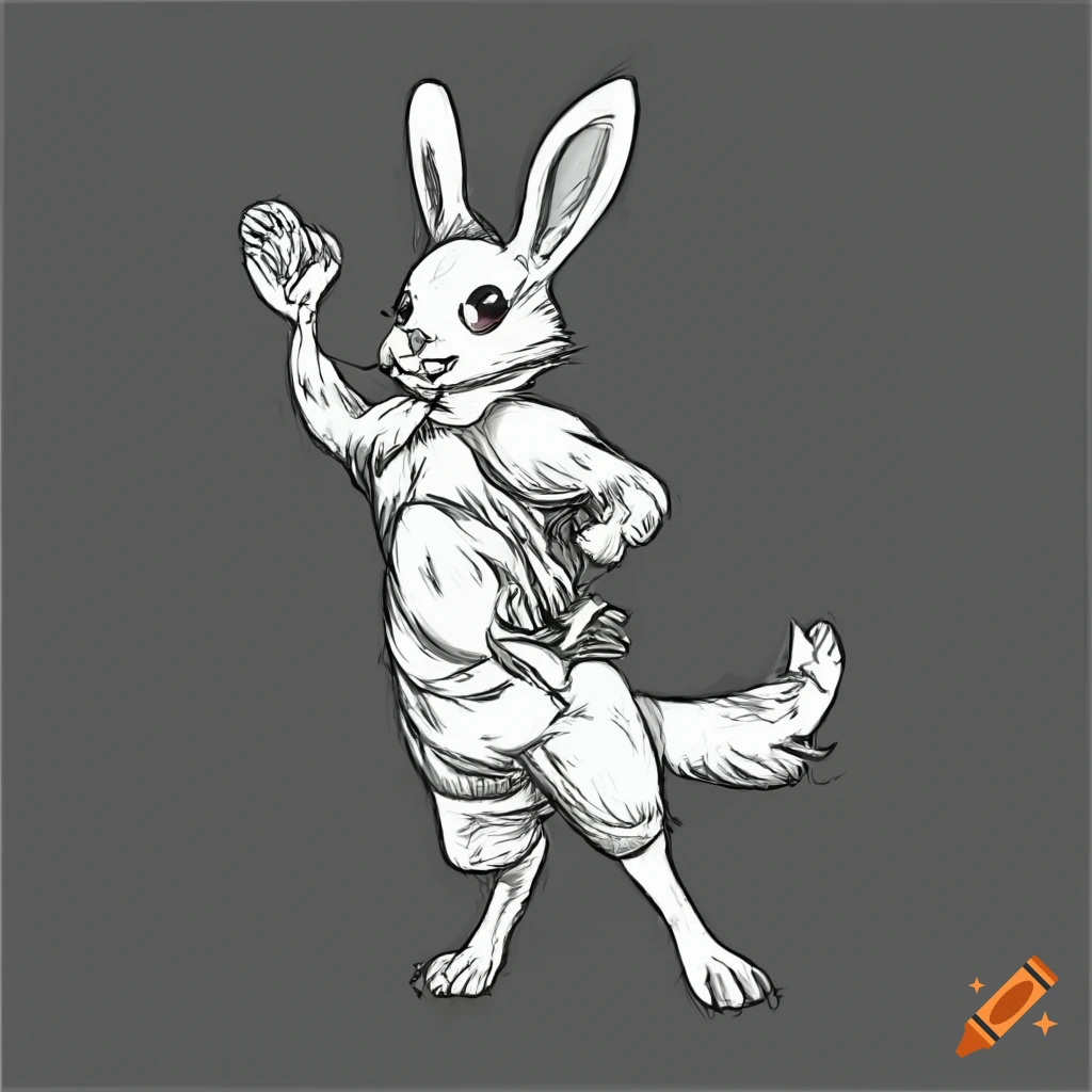 White anthropomorphic rabbit in high resolution on Craiyon