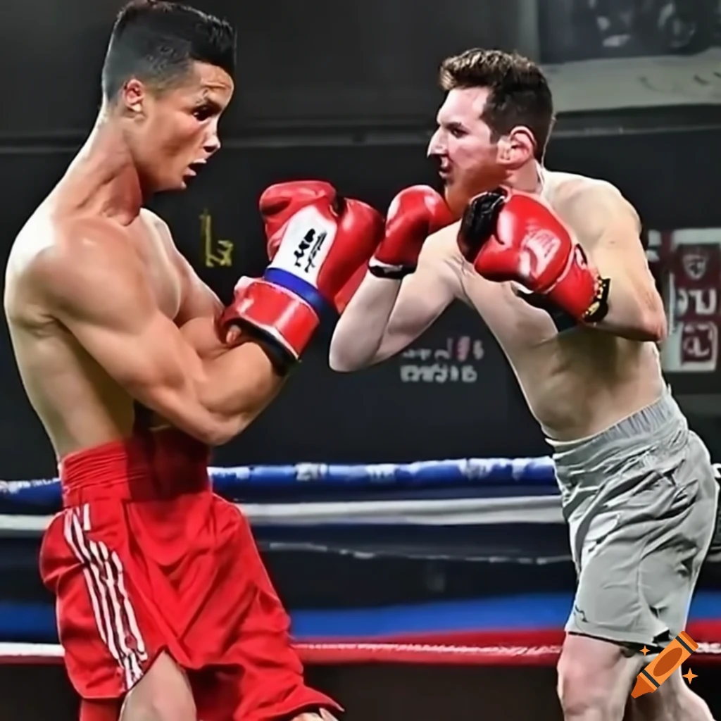 Ronaldo and messi boxing match on Craiyon