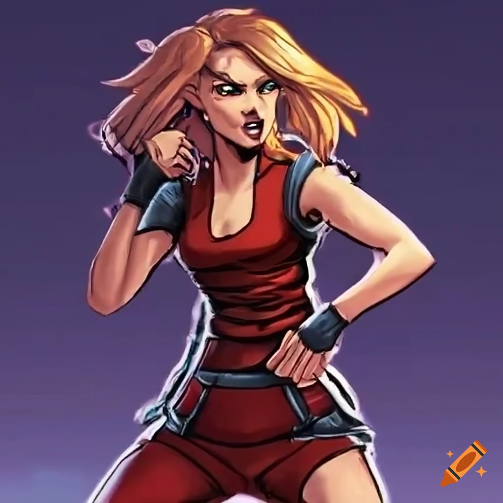 Ally 2d fighting character on Craiyon