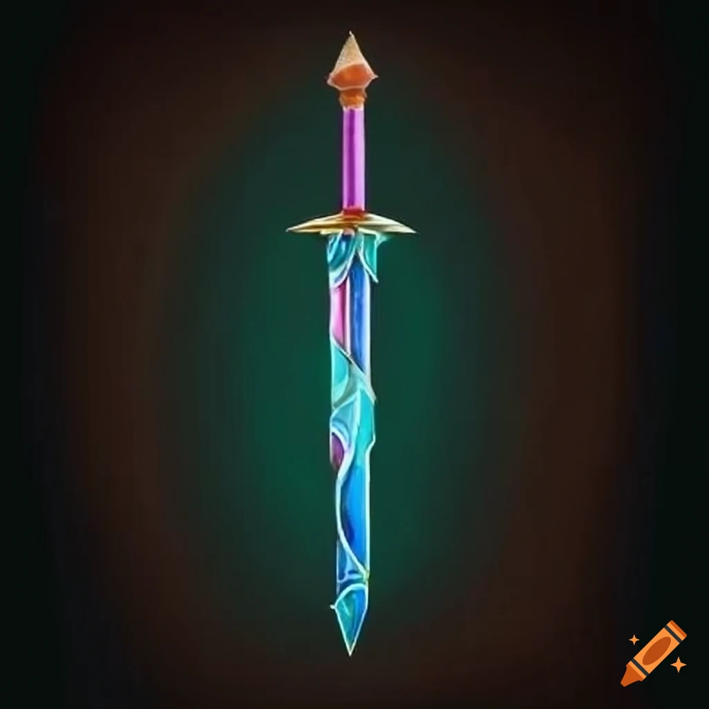 Stained glass sword design on Craiyon