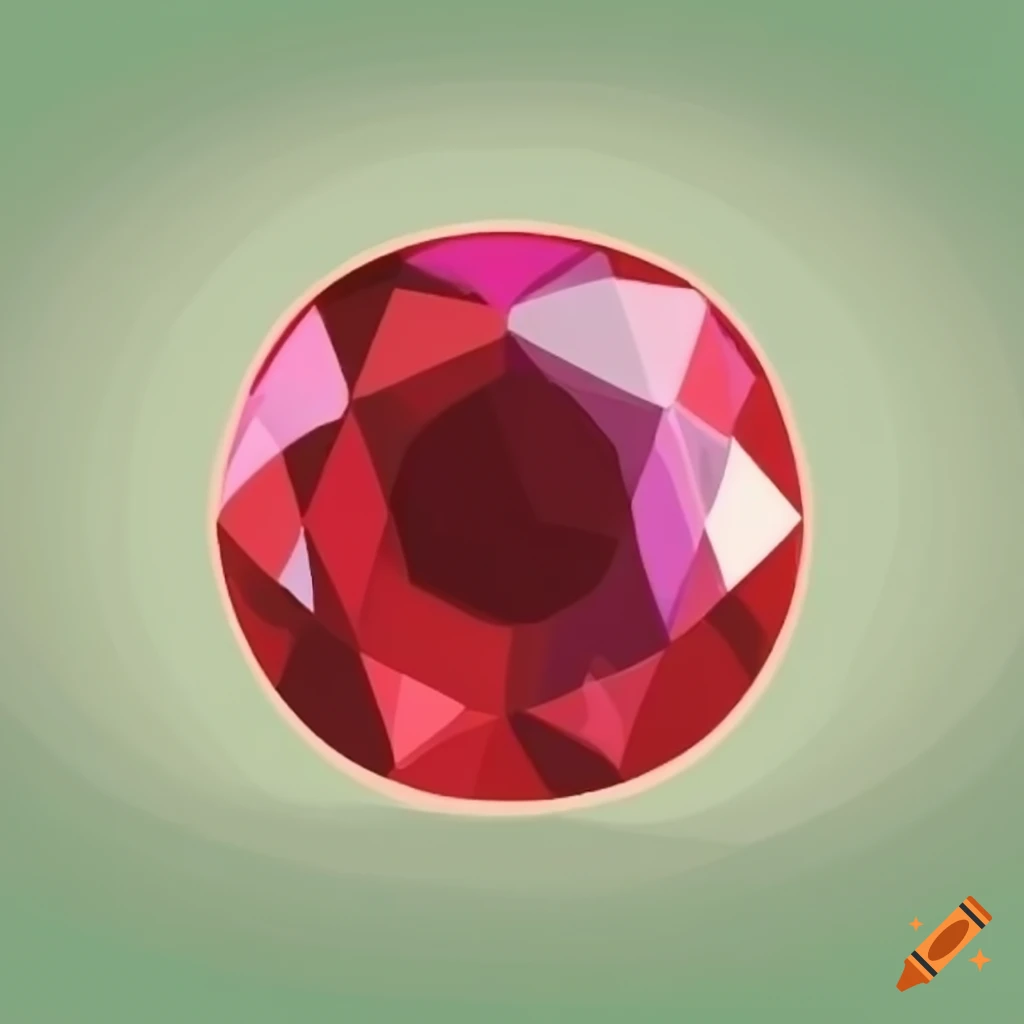 Ruby gemstone in cartoon style on Craiyon