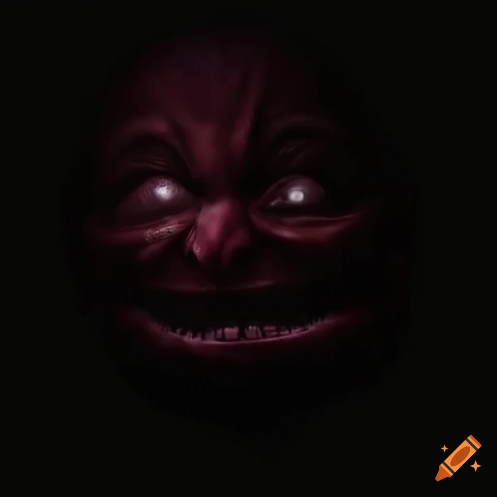 Creepy smiling face with a slight blur on Craiyon