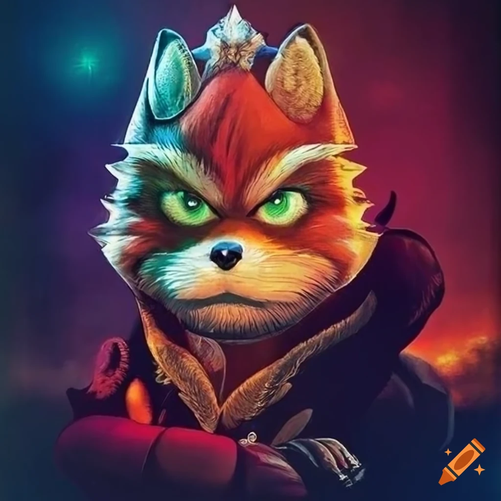 Stunning vintage poster of star fox on Craiyon