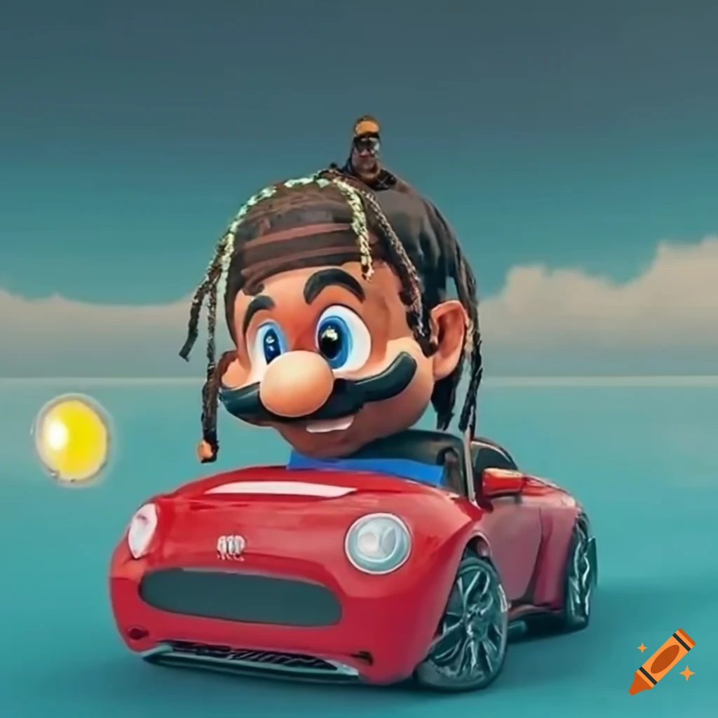 Travis scott on a car with the sun and a unique toilet on Craiyon