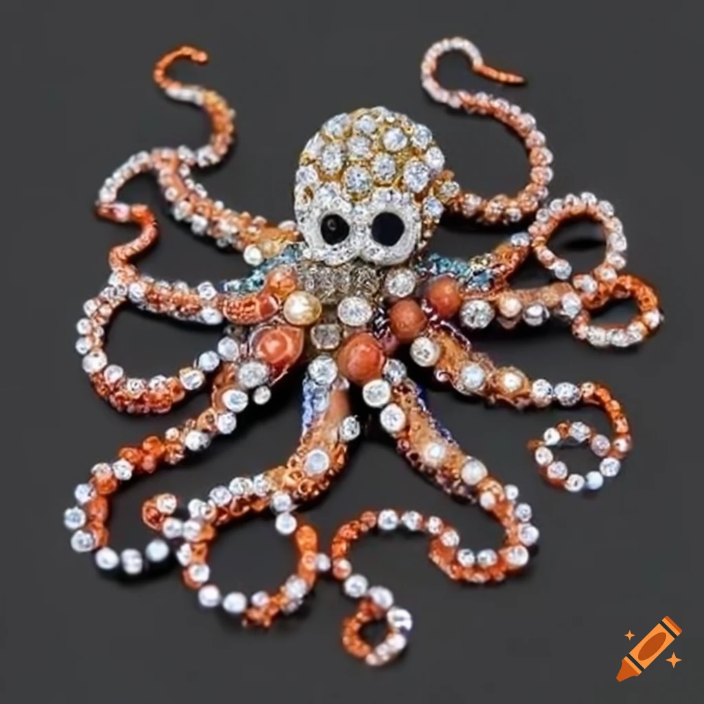 Octopus made of diamonds and beads on Craiyon