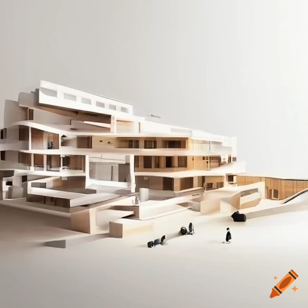 Architectural school building on Craiyon