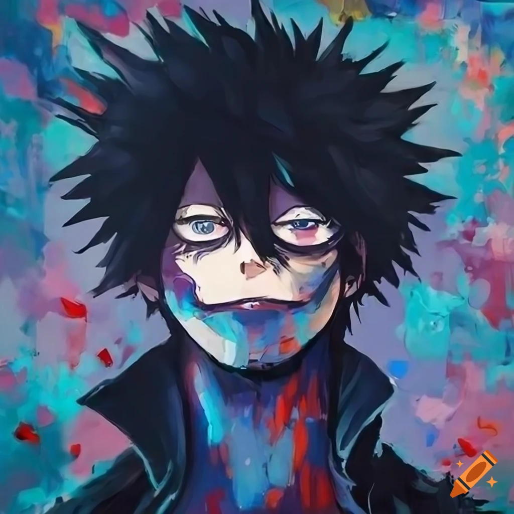 Palette knife painting of Dabi from My Hero Academia on Craiyon