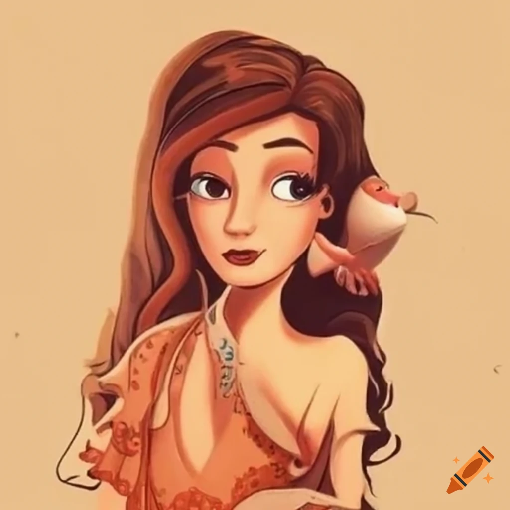 Dulcinea del toboso cartoon character on Craiyon