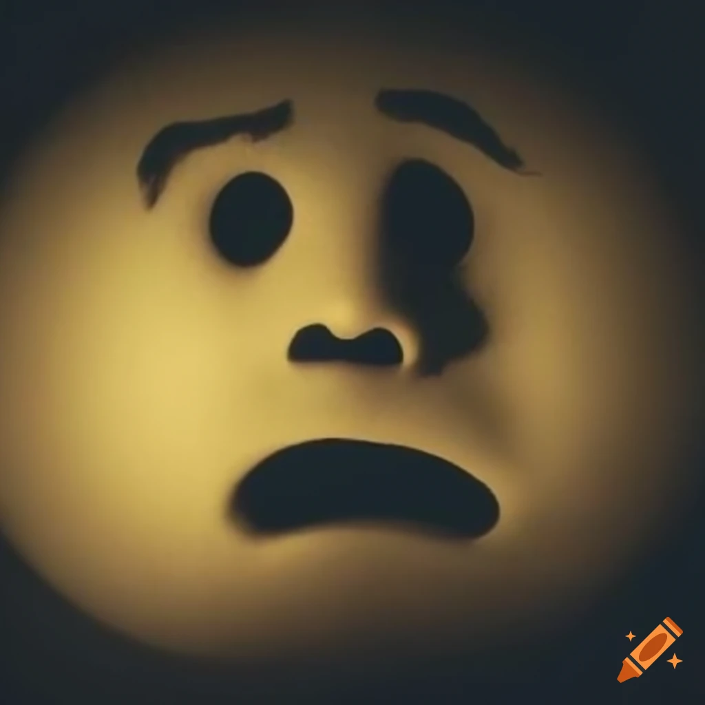 Depressed smiley face in a detailed and expressive night setting on Craiyon