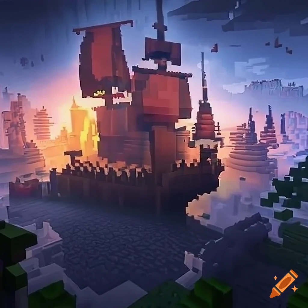 Minecraft scene with age of empire battle on Craiyon