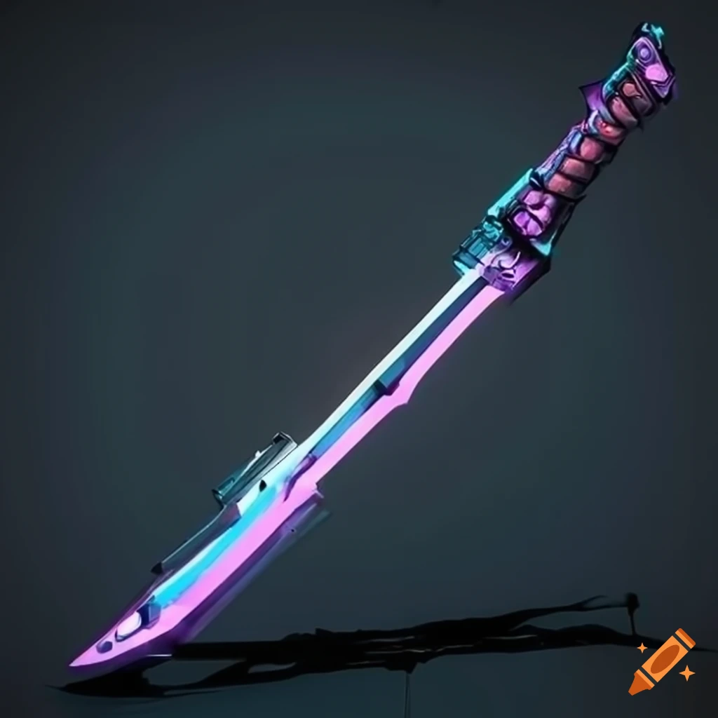 Futuristic high-tech cyberpunk sci-fi sword on Craiyon