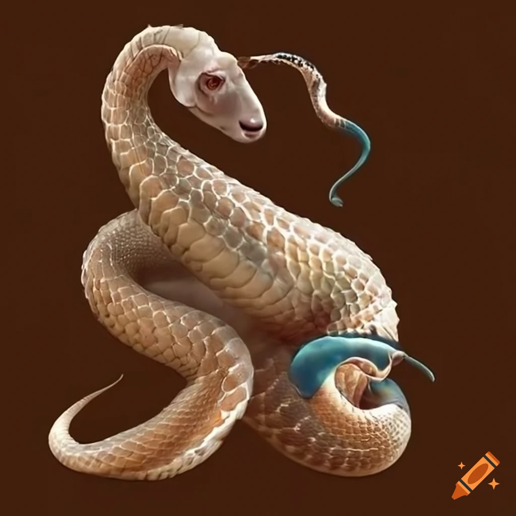 Hybrid of sheep and snake on Craiyon