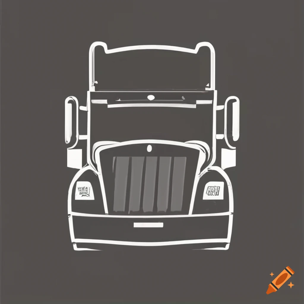 Modern front big rig truck logo design on Craiyon