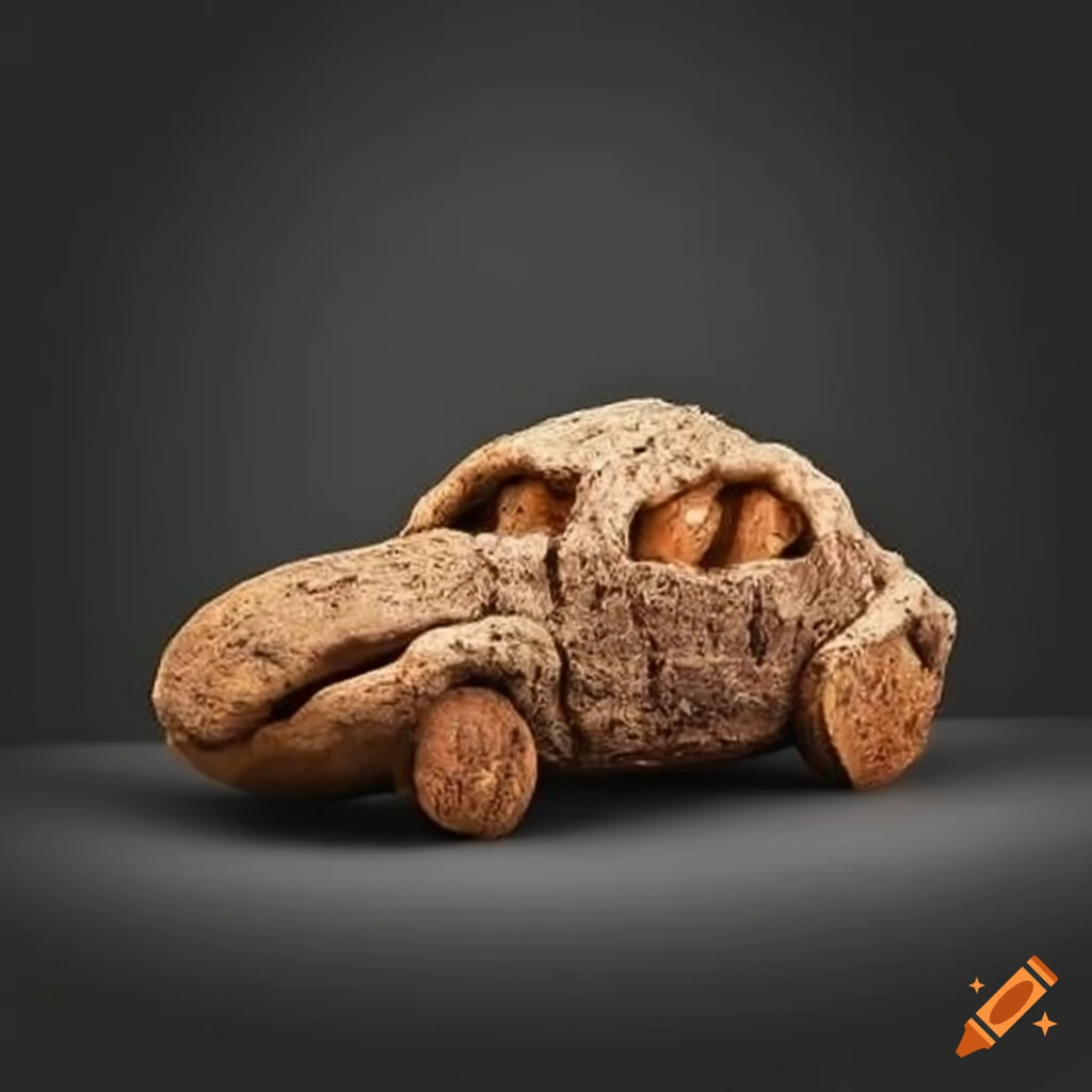 Caveman car made of rocks and sticks on Craiyon