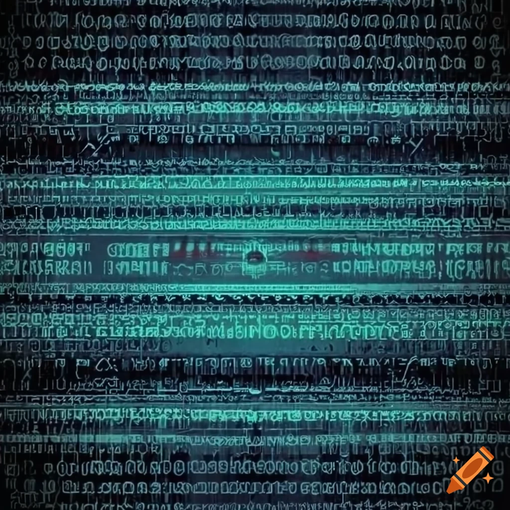 Lines of code on a dark background on Craiyon