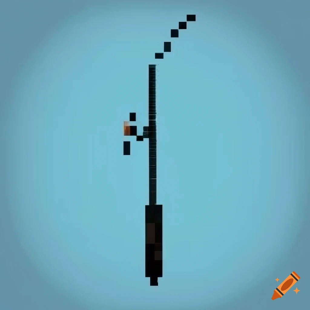 Pixel art fishing rod on Craiyon