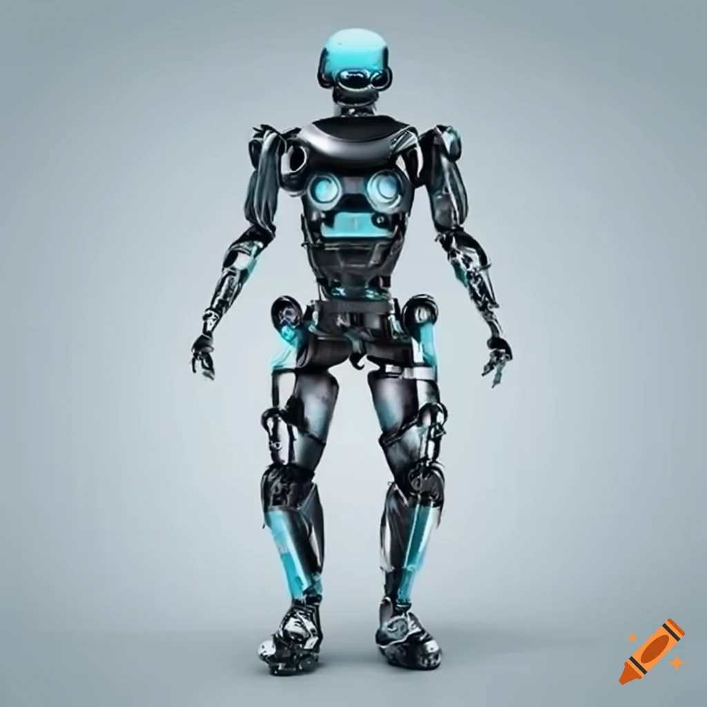 Futuristic humanoid robot in full body view on Craiyon