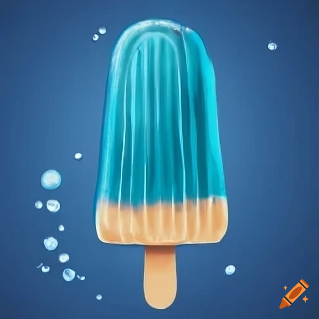 Blue water popsicle on Craiyon