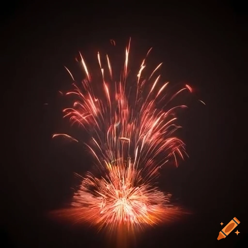 Fireworks exploding behind an open box on Craiyon