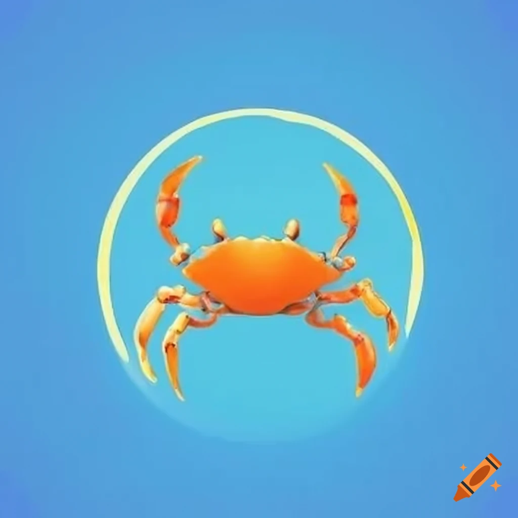 Crab shape inside a circle on Craiyon