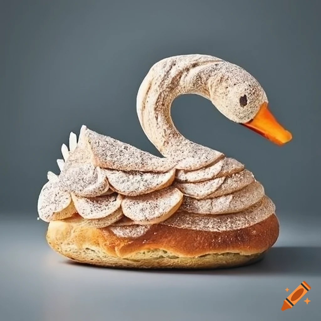 Swan-shaped loaf bread from a bakery on Craiyon