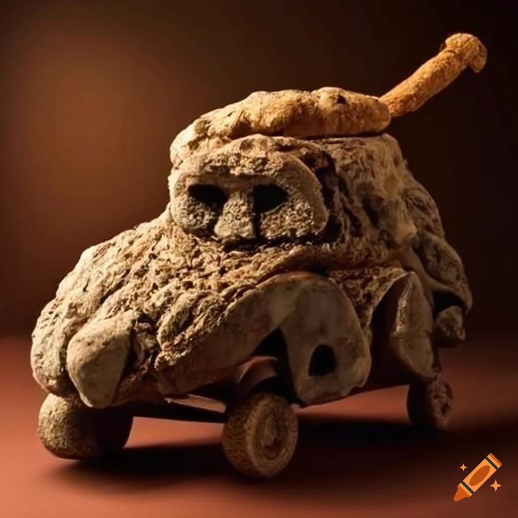 Caveman car made of rocks and sticks on Craiyon