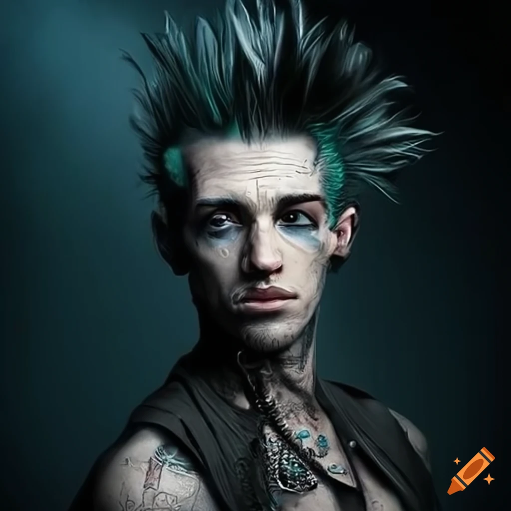 Photo realistic masculine punk rock man on Craiyon