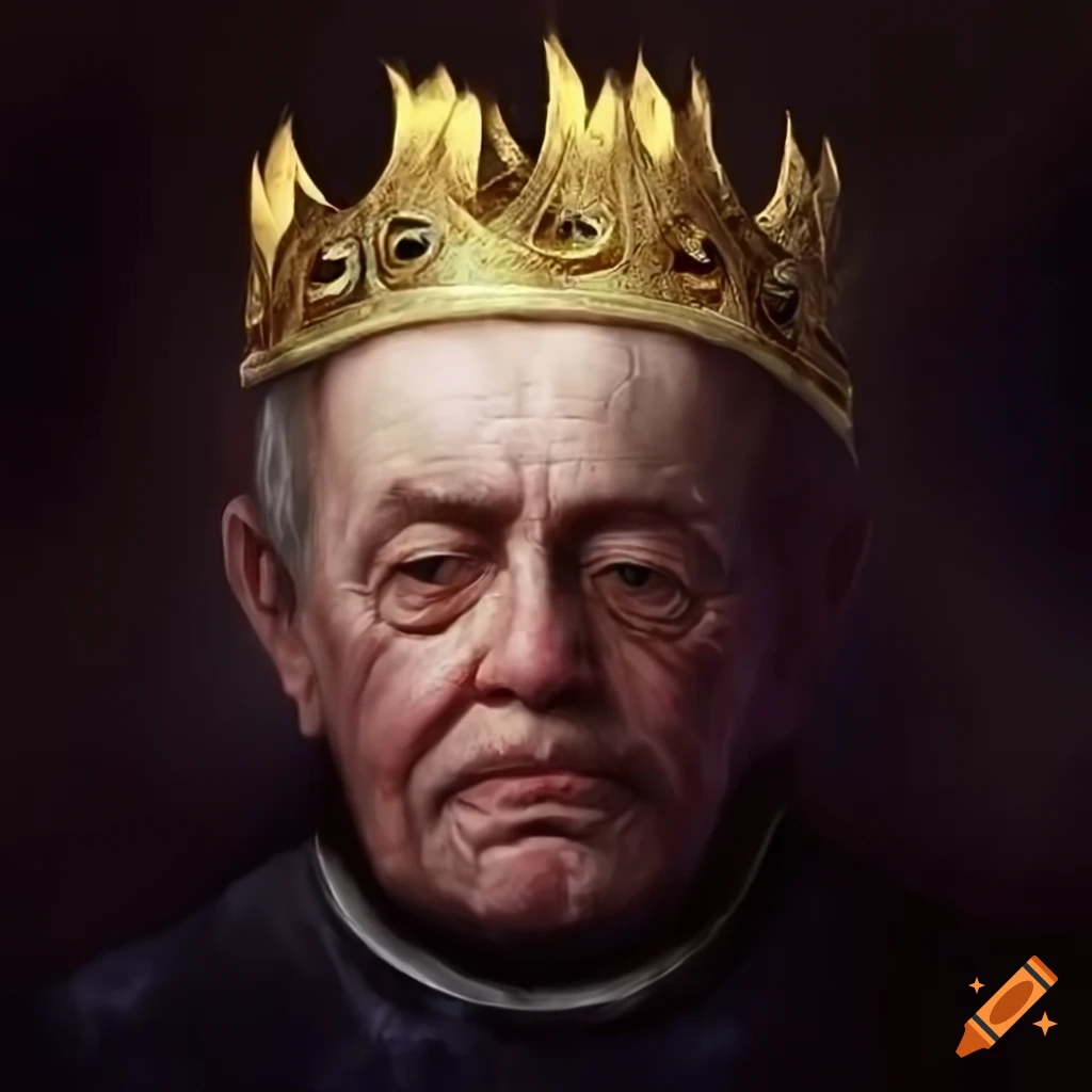Hyper-realistic depiction of a sad king on Craiyon