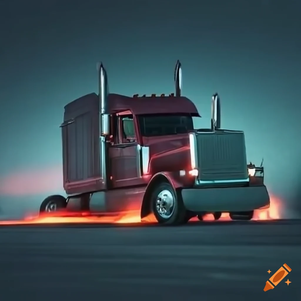 Semi truck drifting on Craiyon