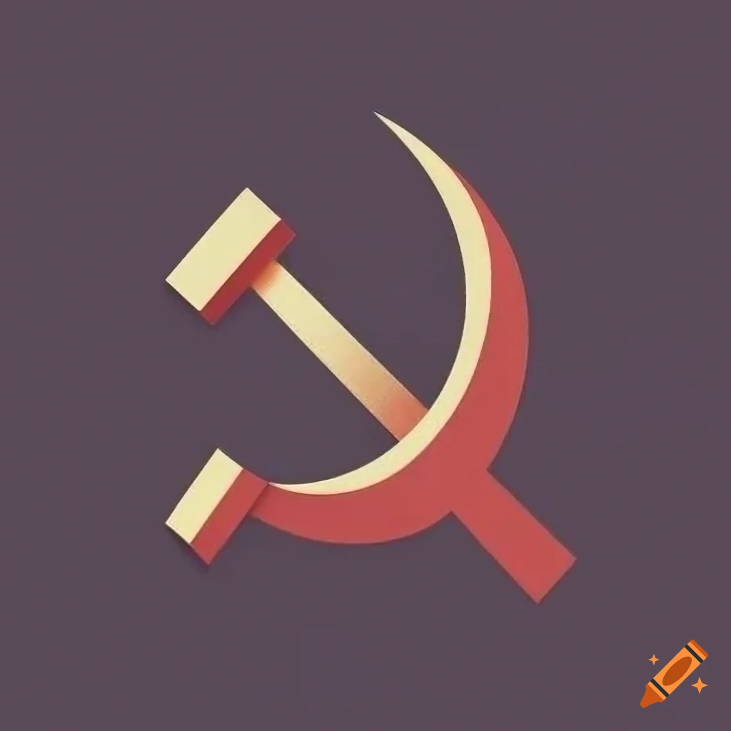 Abstract Italian constructivist design of hammer and sickle on Craiyon
