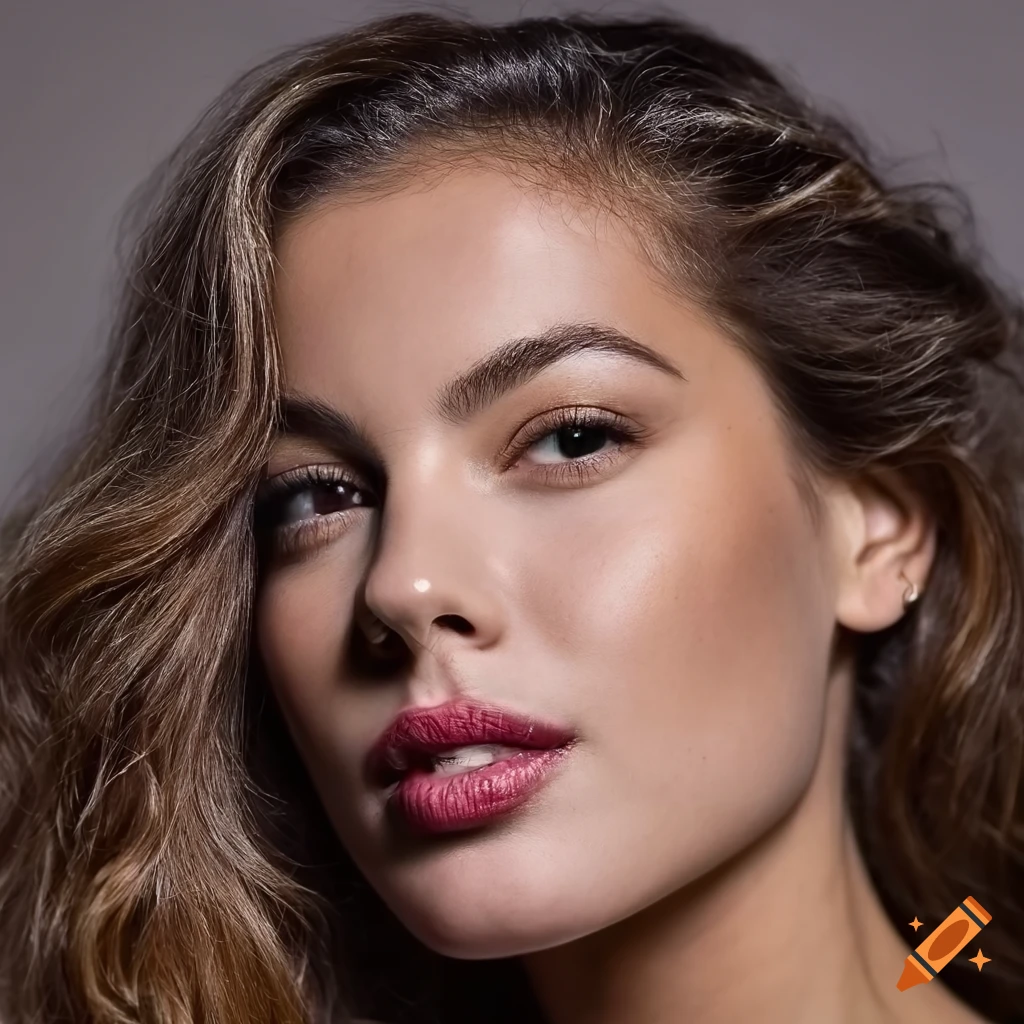 Close-up high definition detailed portrait with intricate skin and hair ...