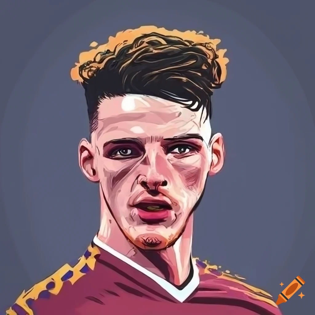 Disney-style illustration of declan rice, arsenal player on Craiyon