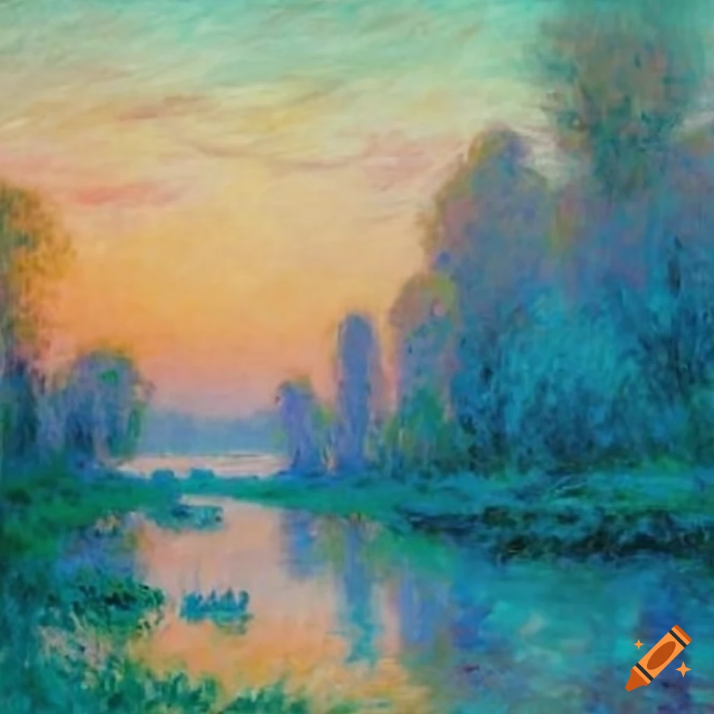 Landscape inspired by claude monet style on Craiyon