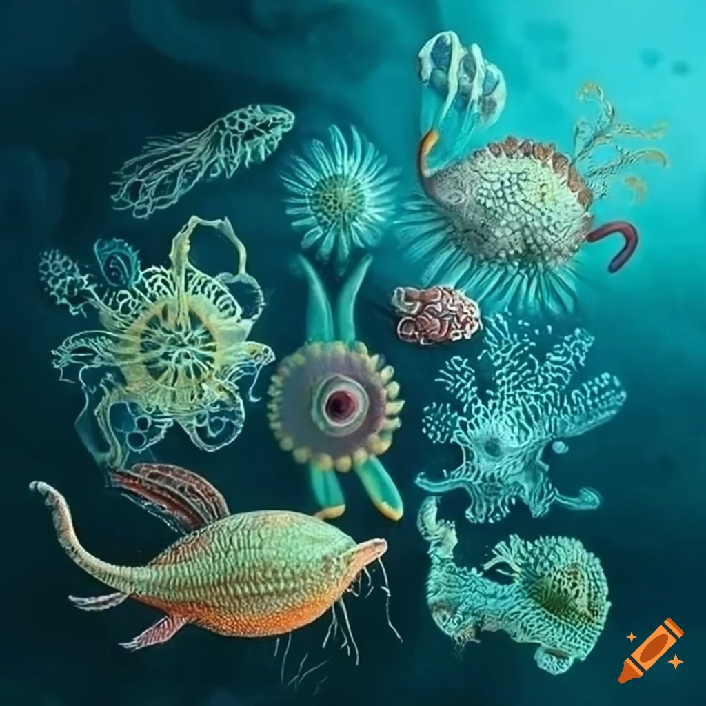 Adorable sea creatures inspired by haeckel on Craiyon