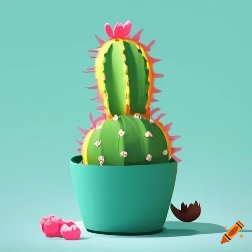 Cute dinosaur cactus on Craiyon