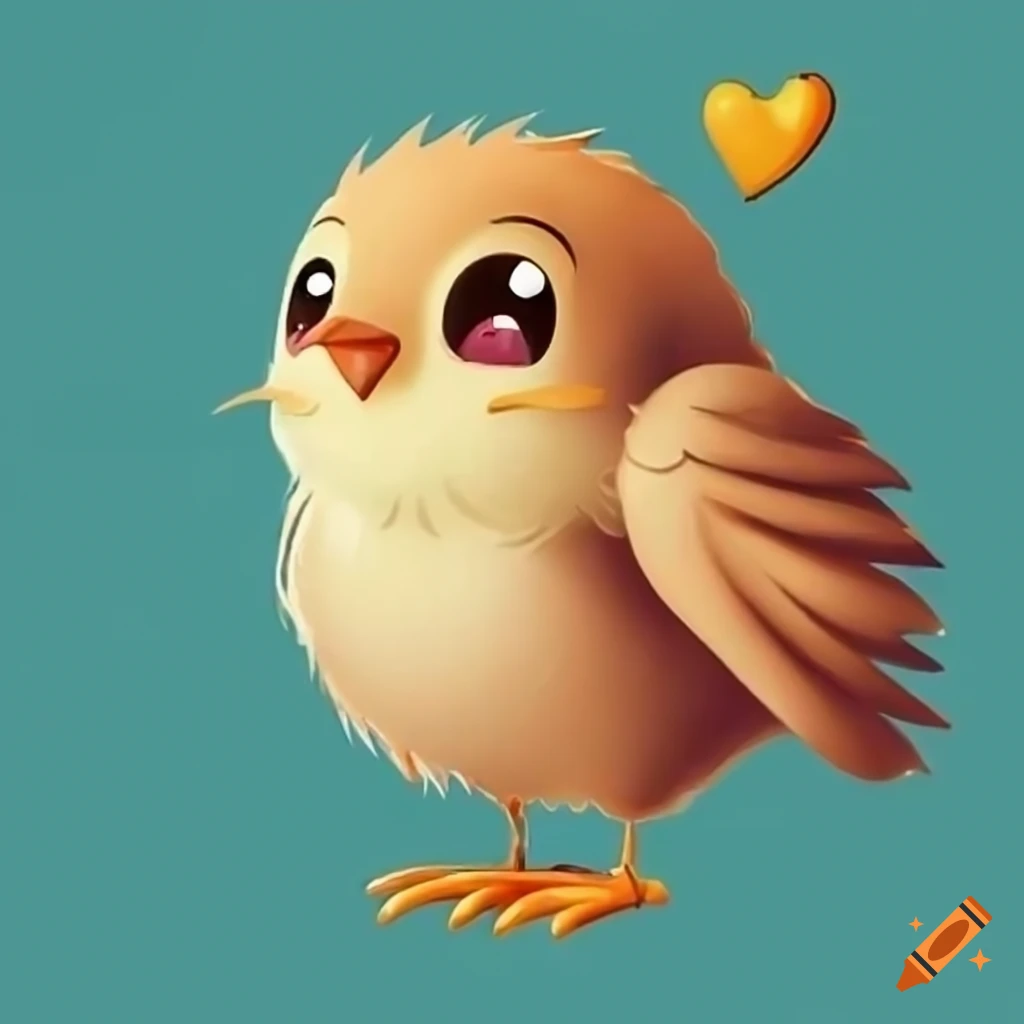Cute cartoon songbird on Craiyon