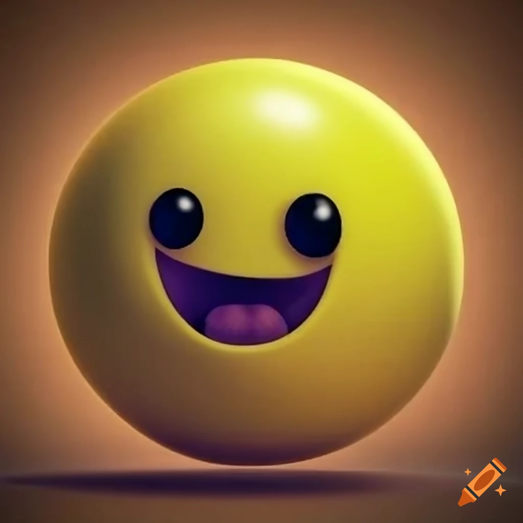 Laughing yellow ball hitting a cylinder in a game menu portrait on Craiyon