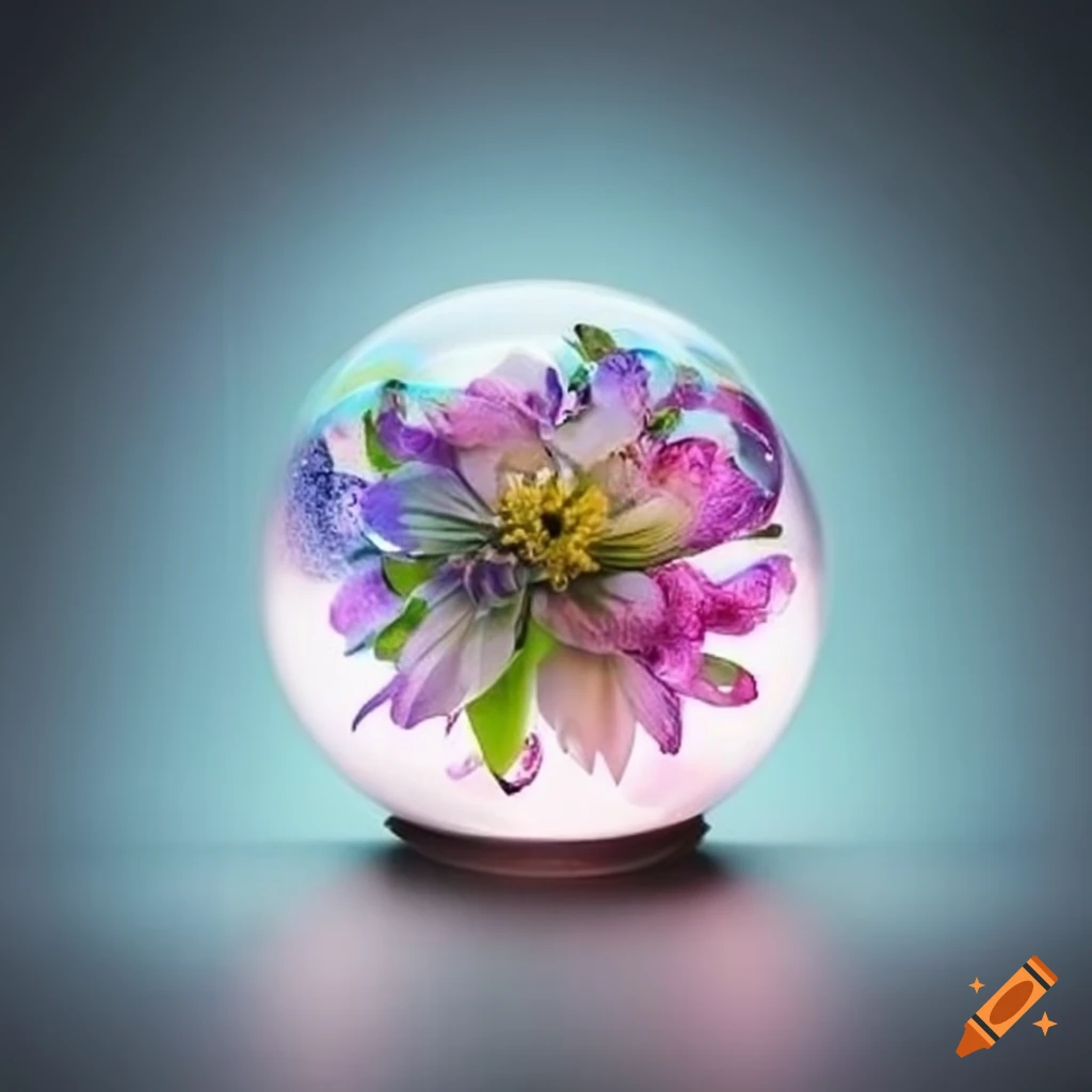Flower glass ball on Craiyon