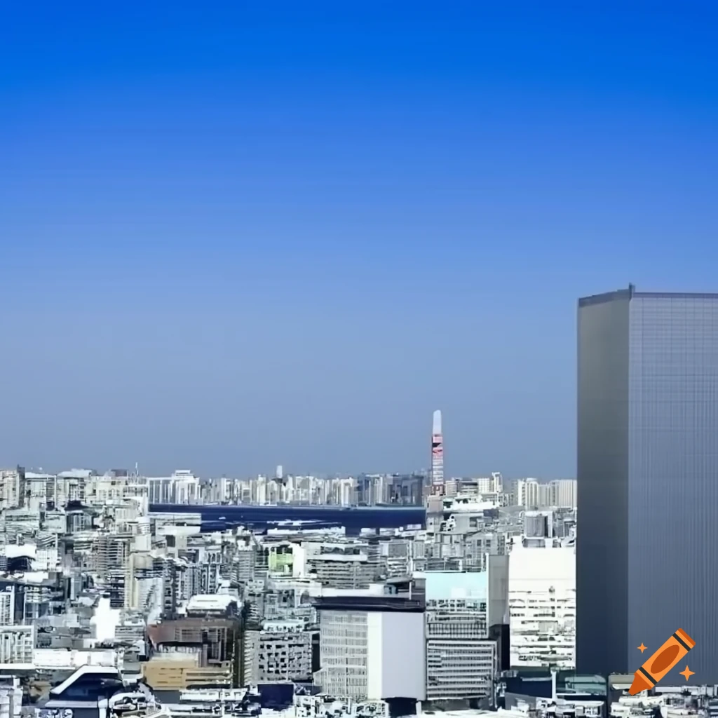 Japanese city skyline with modern buildings on Craiyon