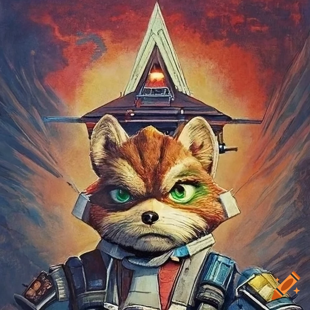 Intricate details of a vintage star fox poster inspired by james gurney ...