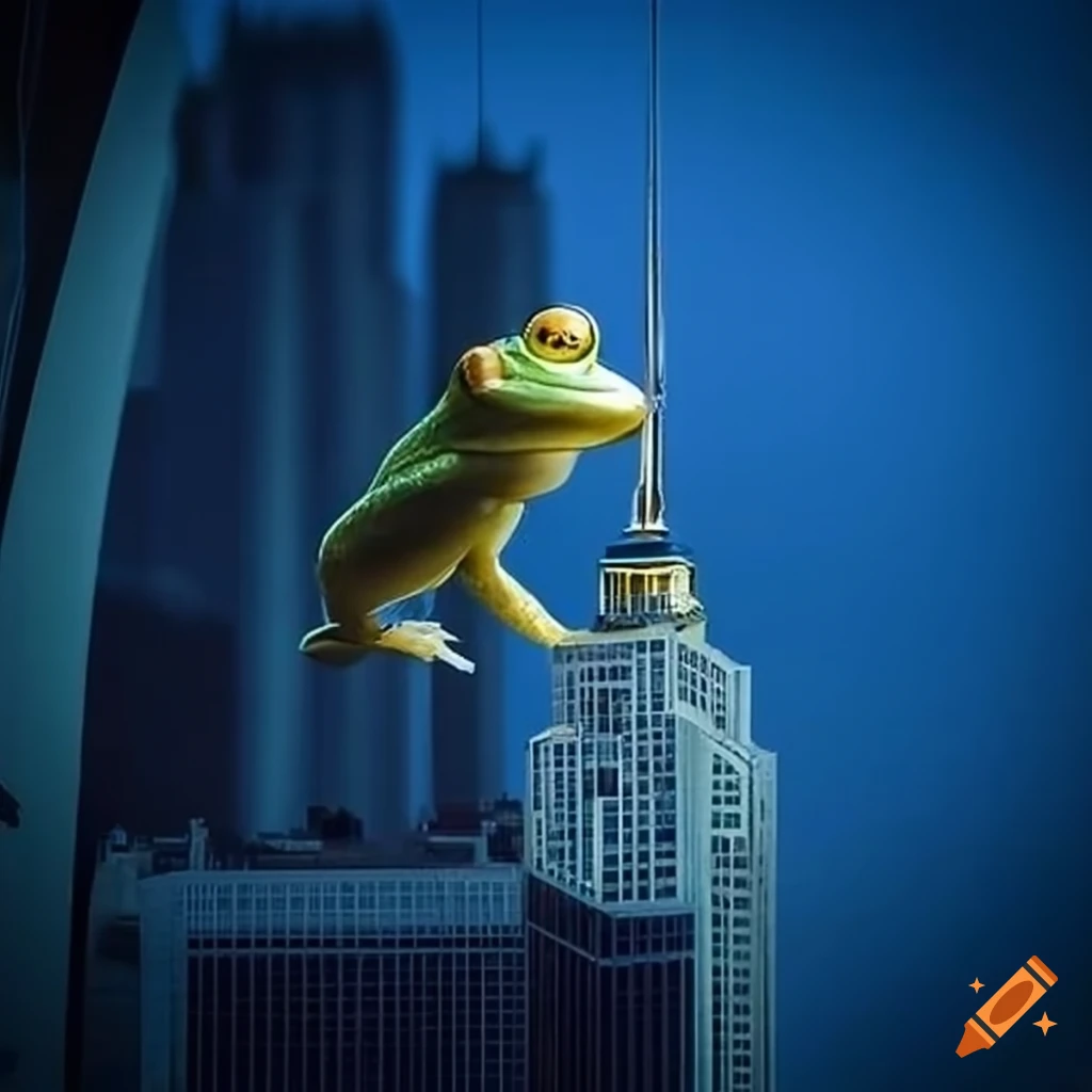 Frog on the empire state building on Craiyon