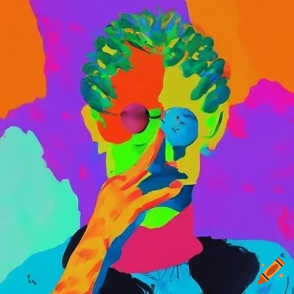 Hand-painted rave album cover with matisse-inspired artwork on Craiyon