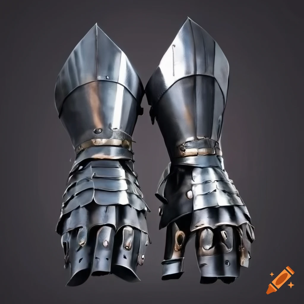 Steel gauntlets on Craiyon