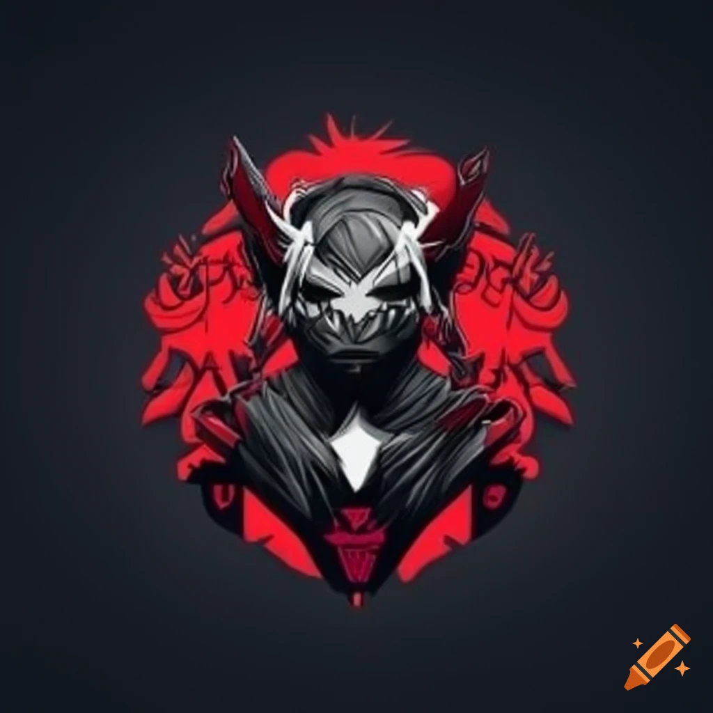 Logo for an esports organization in red and black colors on Craiyon