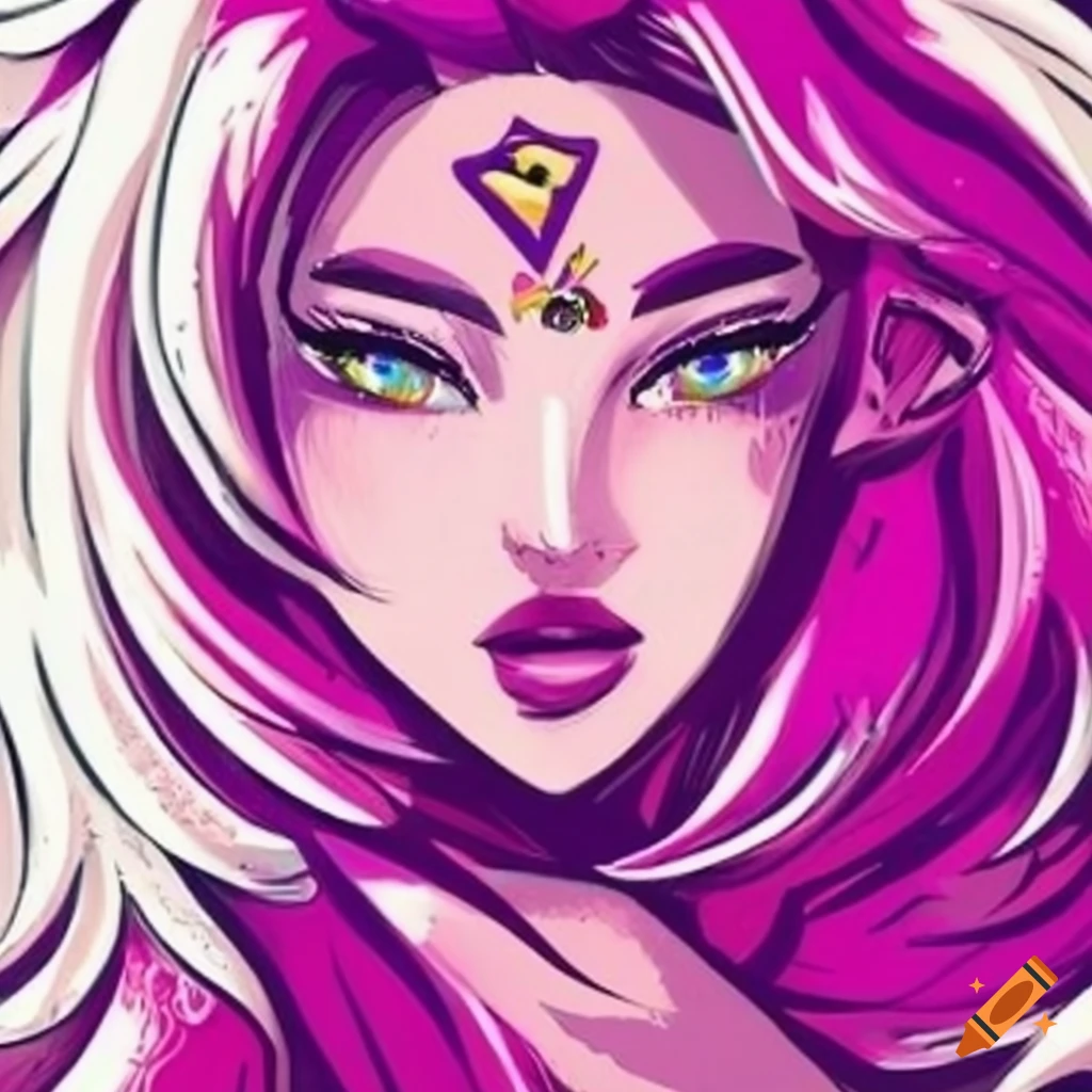 Colorful ink comic art of a female superhero in marvel style on Craiyon