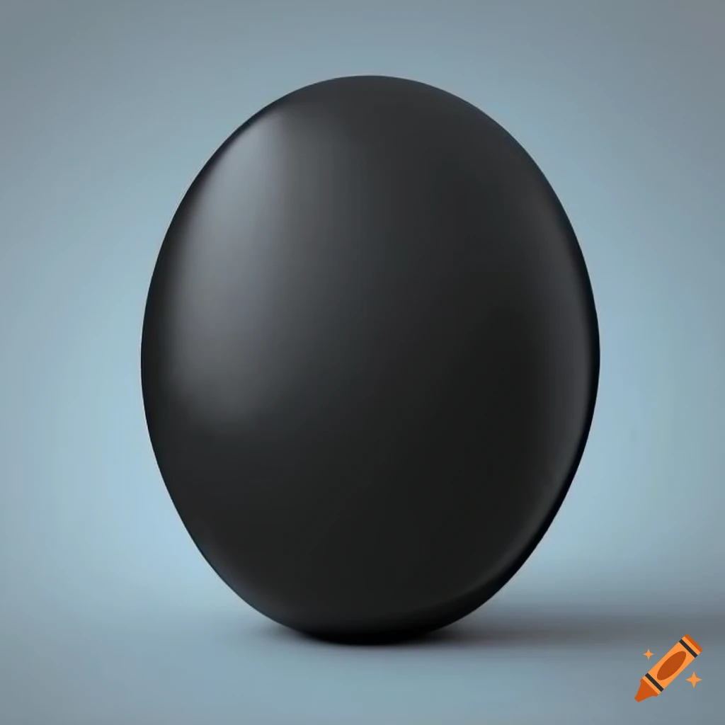 Black oval 3d object with a stick in the background on Craiyon