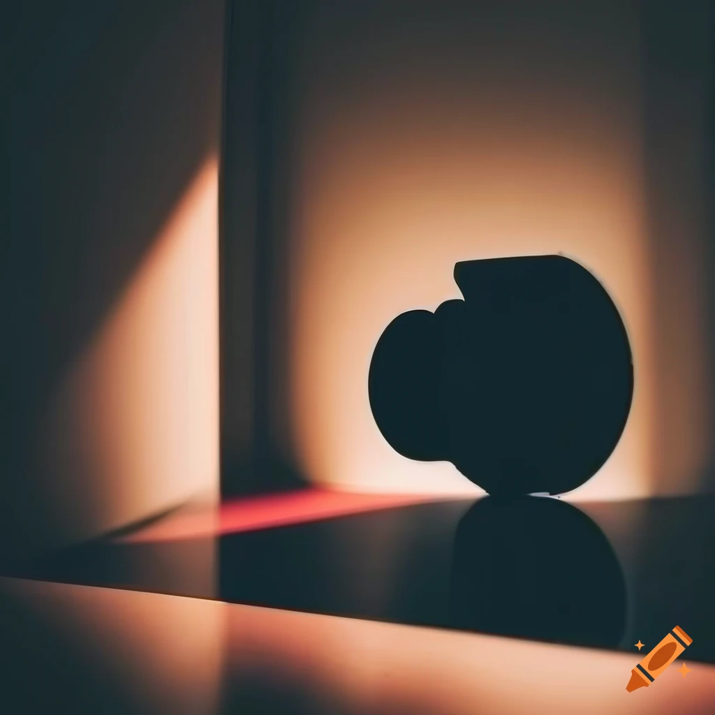 Solid objects illuminated on a table in an old dark hotel room on Craiyon