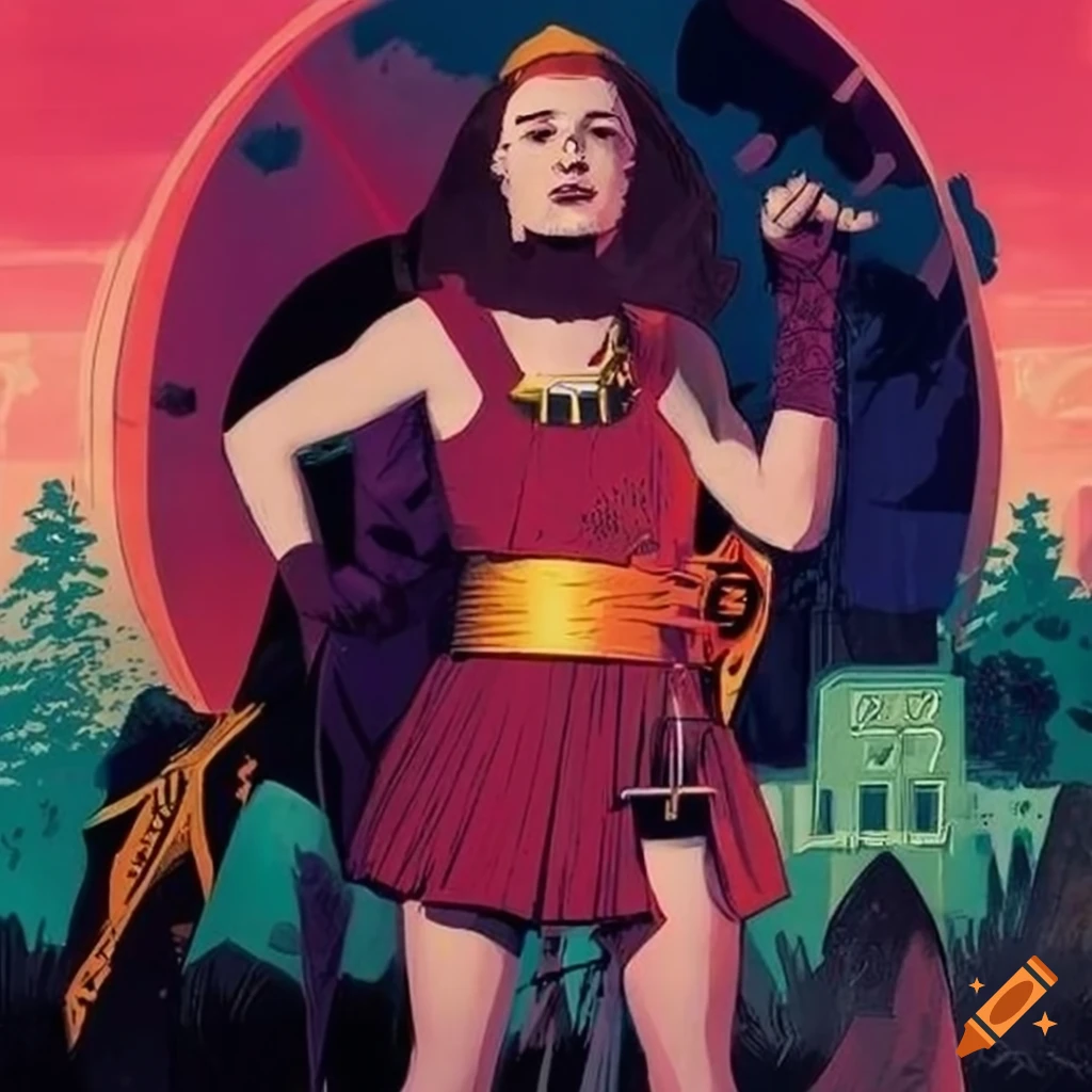 Vintage graphic novel illustrations of fantastical characters on Craiyon